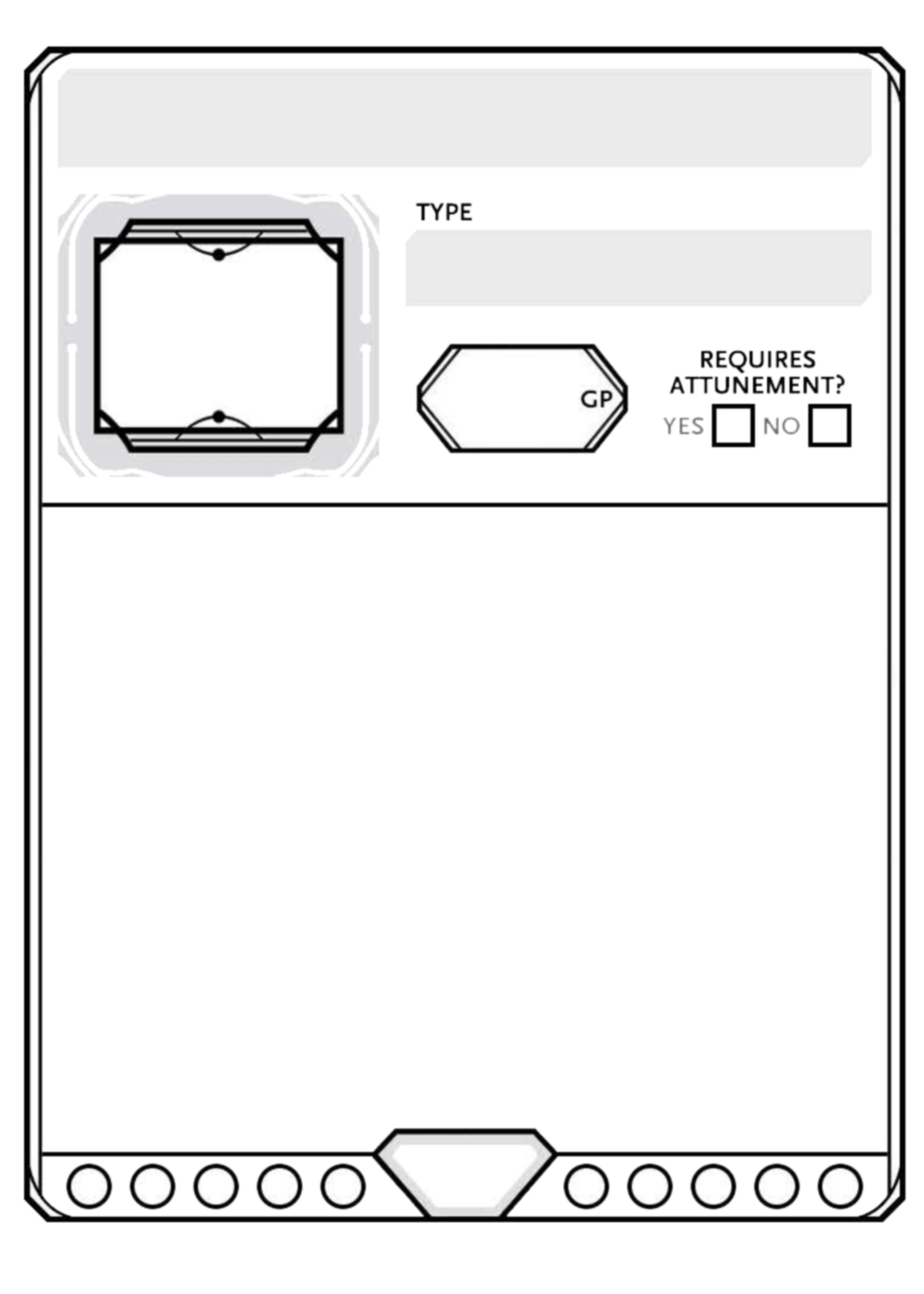 D D Magic Item Card Generator